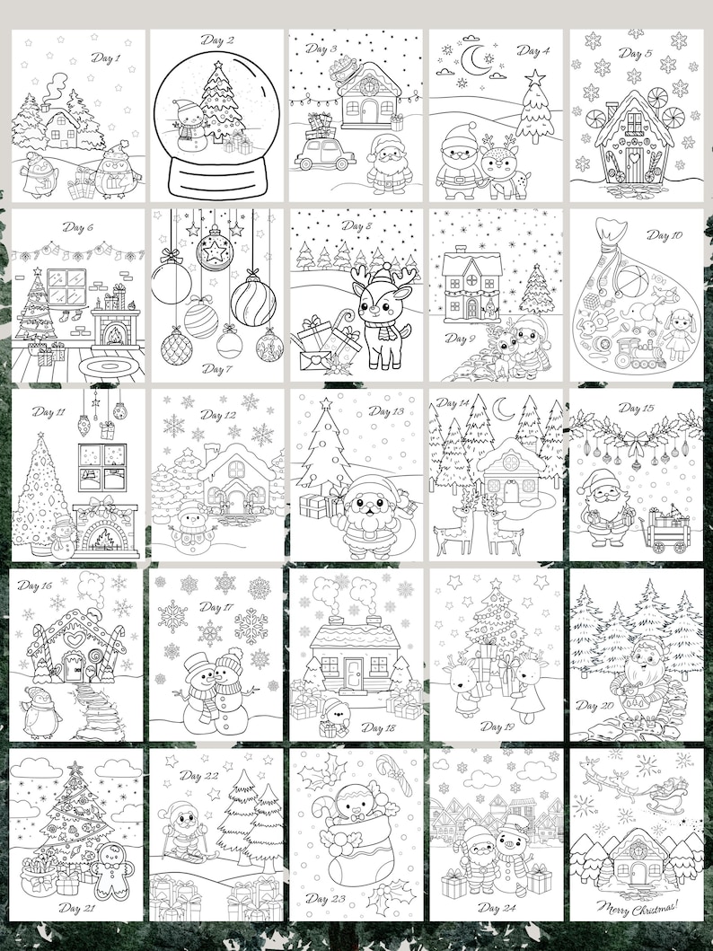 Printable Advent Calendar 2024 for Kids, Christmas Busy Book, Christmas ...