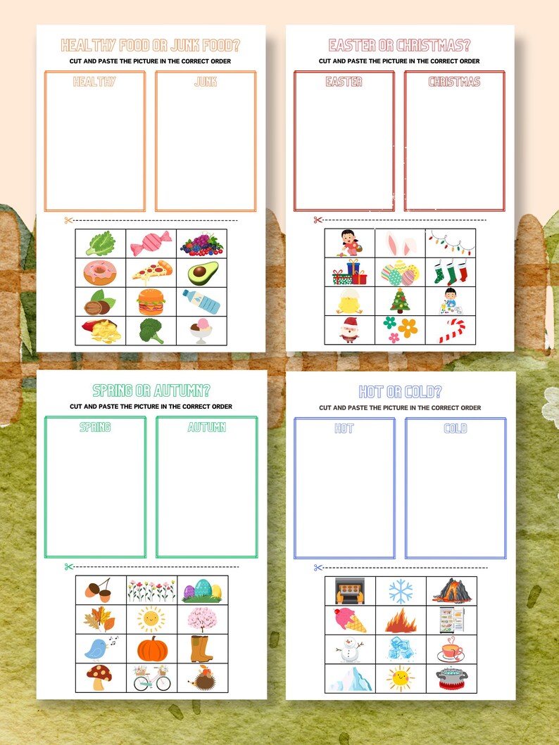 Printable Sorting Activity for Kids, Educational Sorting Game ...