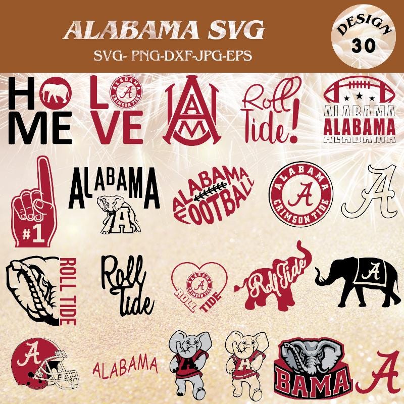 Alabama Crimson Tide Svg - Etsy