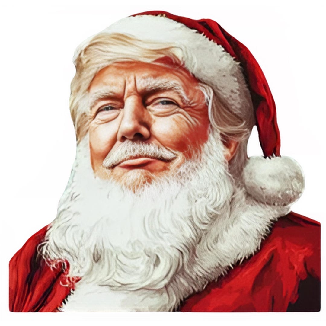 Funny Santa Claus Donald Trump, Make Christmas Great Again PNG Digital ...
