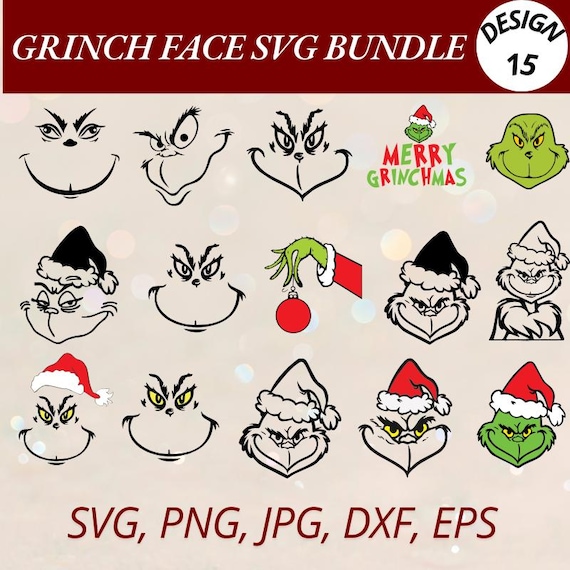 Grinch Svg Grinch Png Descarga Digital Cabeza Grinch Etsy