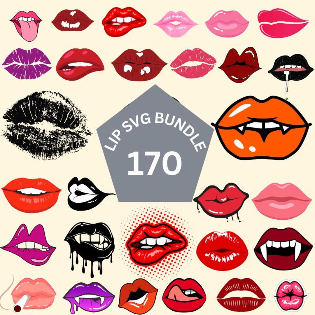 150+ Lips SVG, Kiss Mark SVG, Kiss SVG, Lip Clipart, Lip Svg, Body Part ...