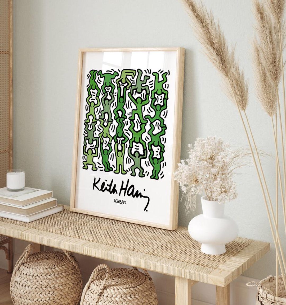Keith Haring Ocrobats Green Digital Download Print Art, Keith Haring ...