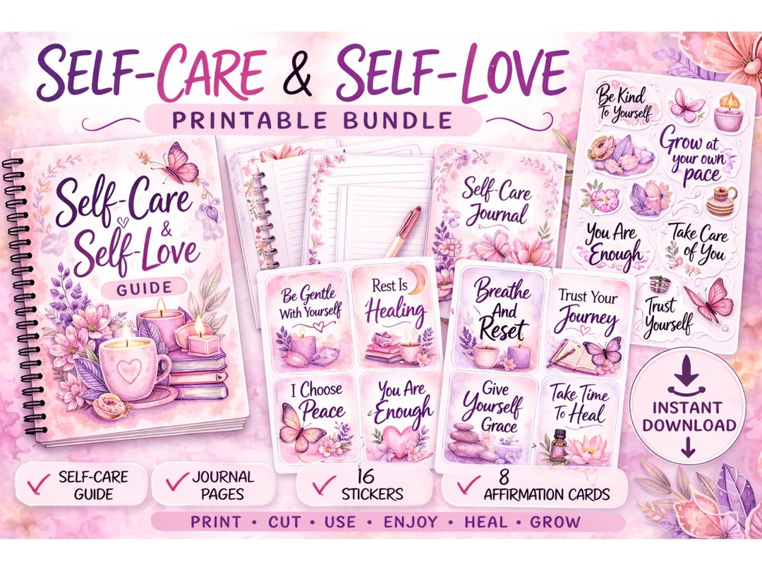 Self-care and Self-love Printable Bundle - Etsy