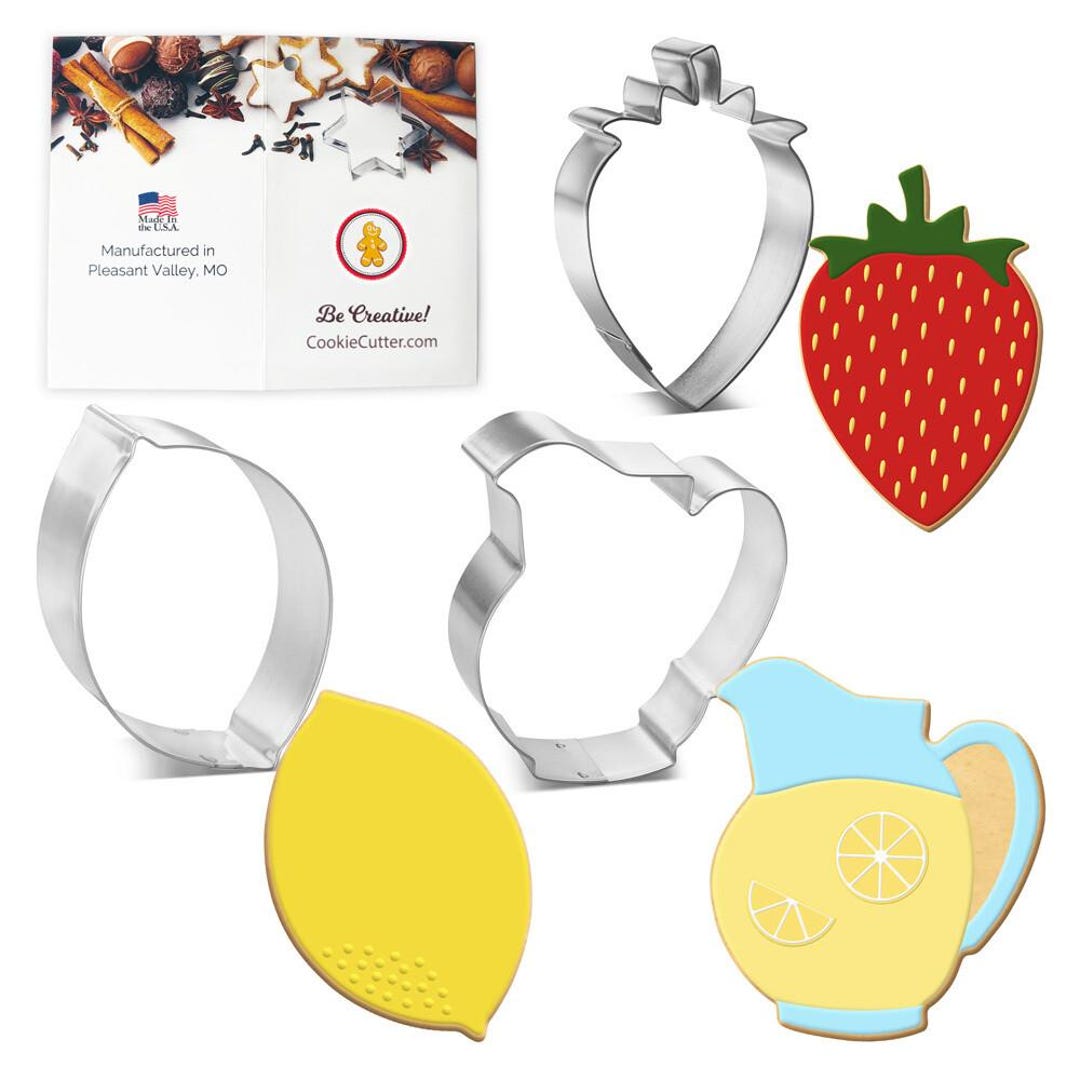 Strawberry Lemon Pitcher Cookie Cutter 3 Pc Set HS0467, Handmade in the ...