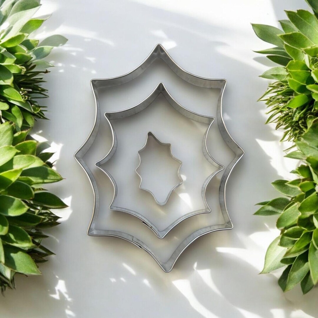 Holly Leaf Nested Cookie Cutter Set 3 Piece HS0564, Handmade in the USA ...