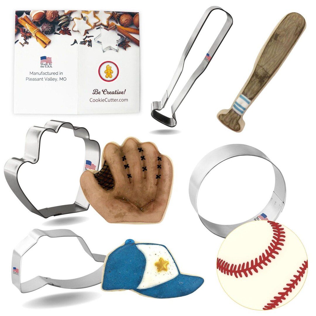 Baseball Cookie Cutter 4 Pc Set HS0562, Handmade in the USA - Etsy