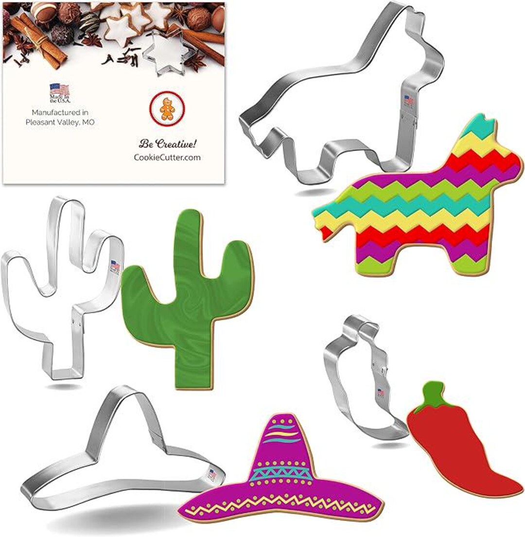 Fiesta Cinco De Mayo Cookie Cutter Set 4 Pc HS0482, Handmade in the USA ...