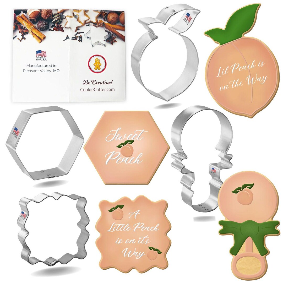 Little Peach Cookie Cutter 4 Pc Set HS0560, Handmade in the USA - Etsy