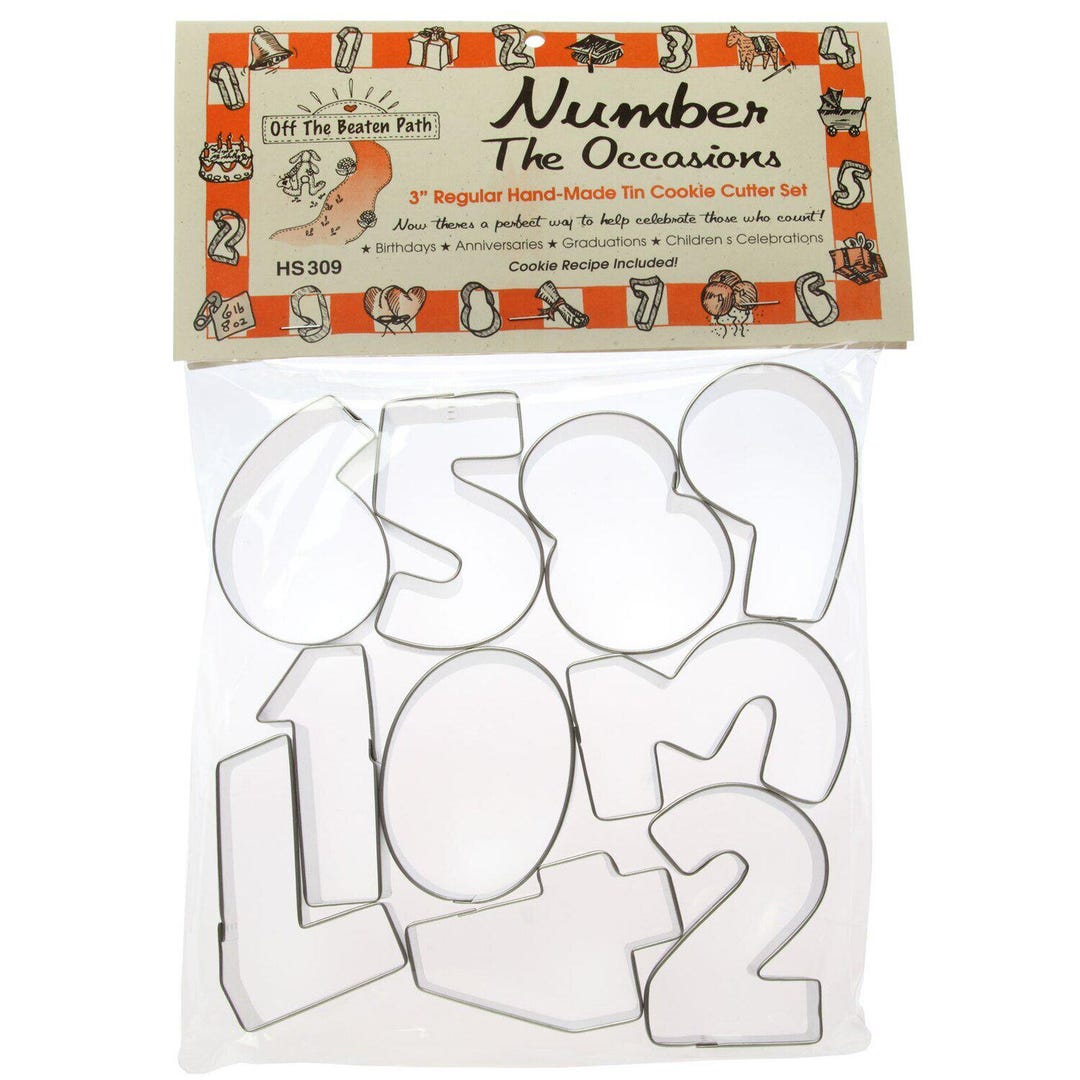 Numbers Tin Cookie Cutter 10 Pc Set Tin Plated Steel HS309, Handmade in ...
