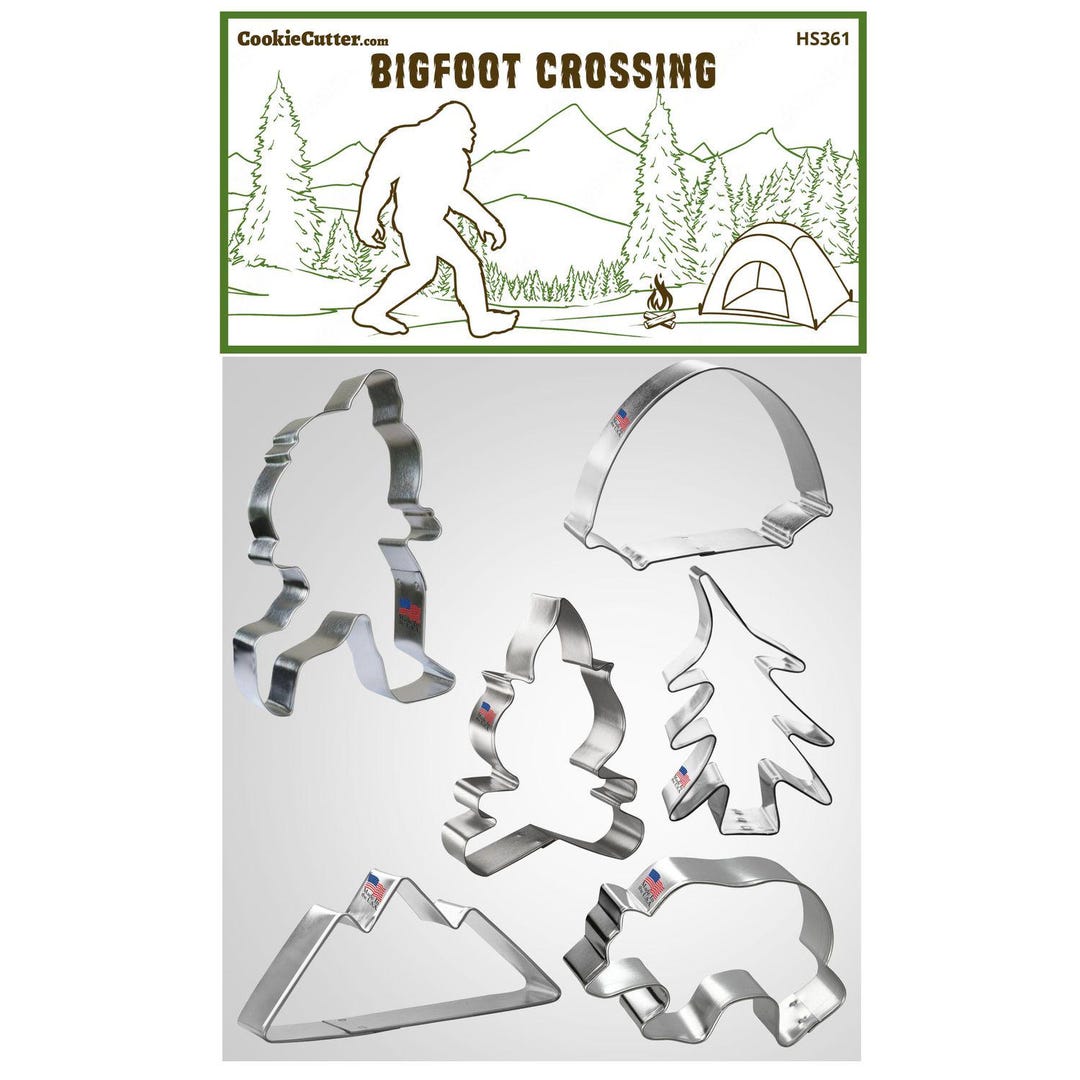 Bigfoot Crossing Cookie Cutter 6-piece Set - HS361, Handmade in the USA ...