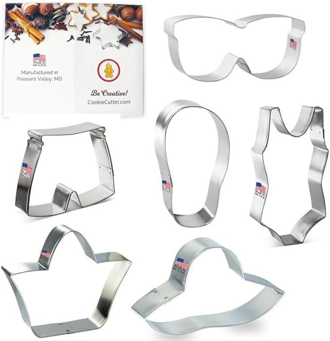 Beach Cookie Cutter 6 Pc Set HS0543, Handmade in the USA - Etsy