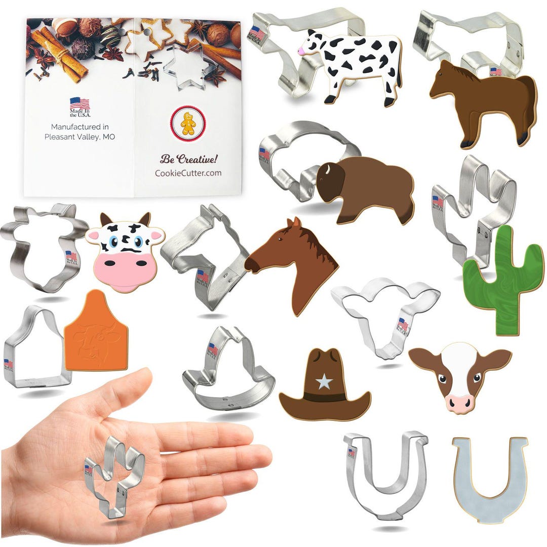 Miniature Western Ranch Cookie Cutter 10 Pc Set HS0561, Handmade in the ...
