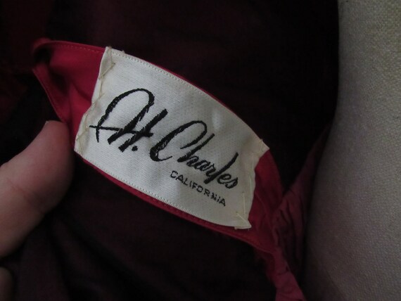 1950s Raspberry pink silk chiffon circle skirt dress … - Gem