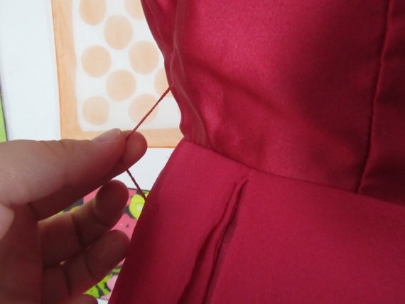 1950s Raspberry pink silk chiffon circle skirt dress … - Gem