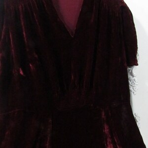 Vintage 1930s Deep Maroon Velvet Dress - Etsy