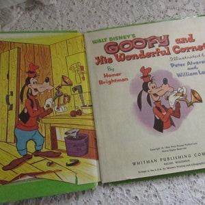Vintage Cartoon Book. Goofy and His Wonderful Cornet - Etsy