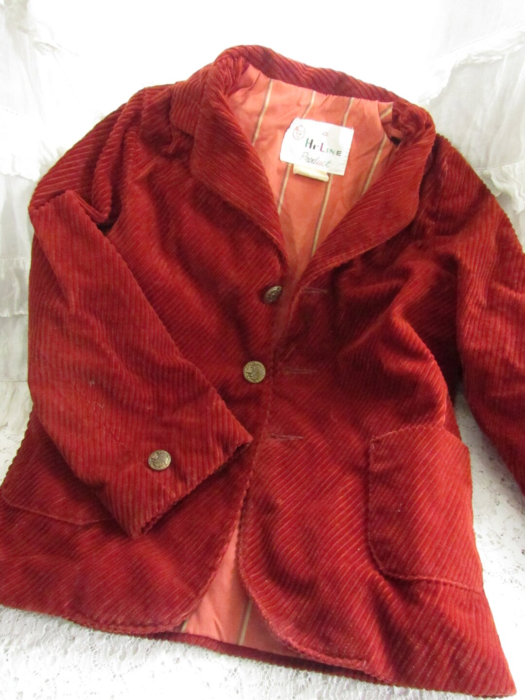 1950s Kids Vintage Rust Red Corduroy Coat - Etsy