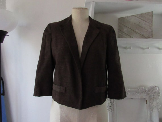 Vintage 1960s Boxy Jackie Jacket - Wool Tweed dsigner - Gem