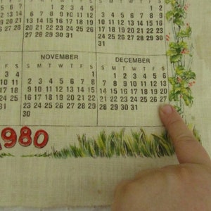 1980 Calender Vintage Hearth and Home Tea Towel - Etsy