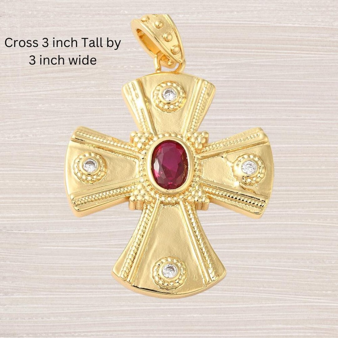 Gold Plated Cross, 3 Inch Cross, Religious Cross, Necklace Cross ...