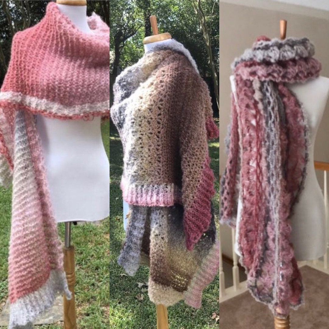 Elegant Fall Shawl, Lightweight Spring Shawl, Ladies Rose Shawl, Dressy ...