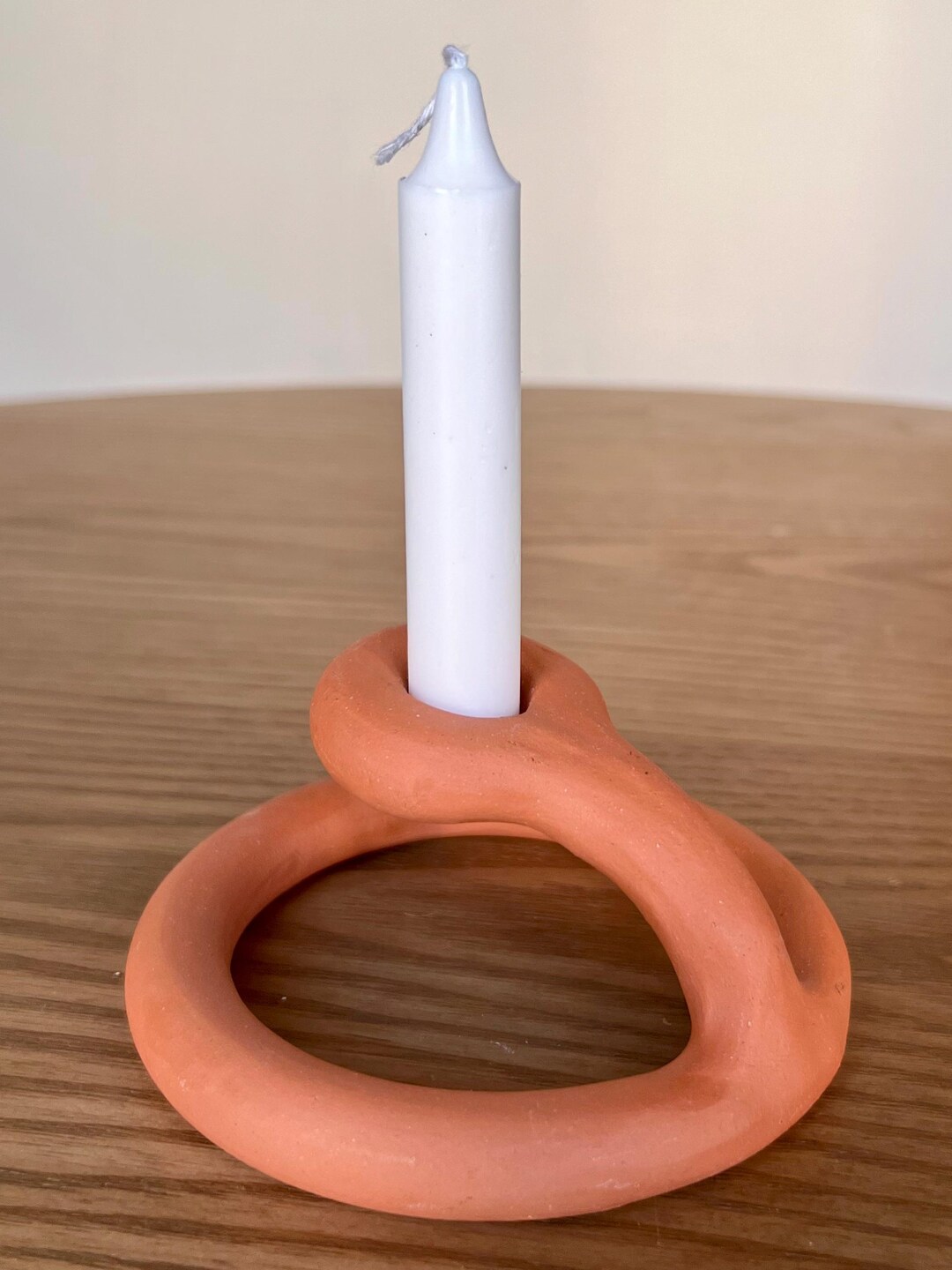 Vintage Clay Candlestick Holder - Etsy