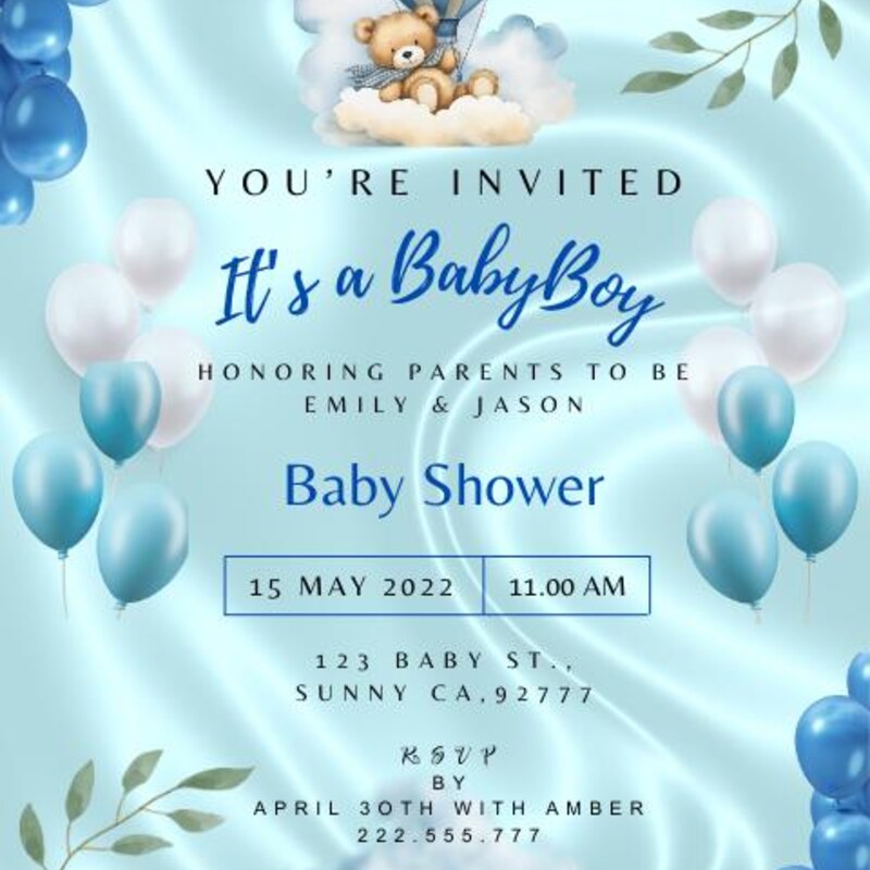 Baby Boy Invite - Etsy