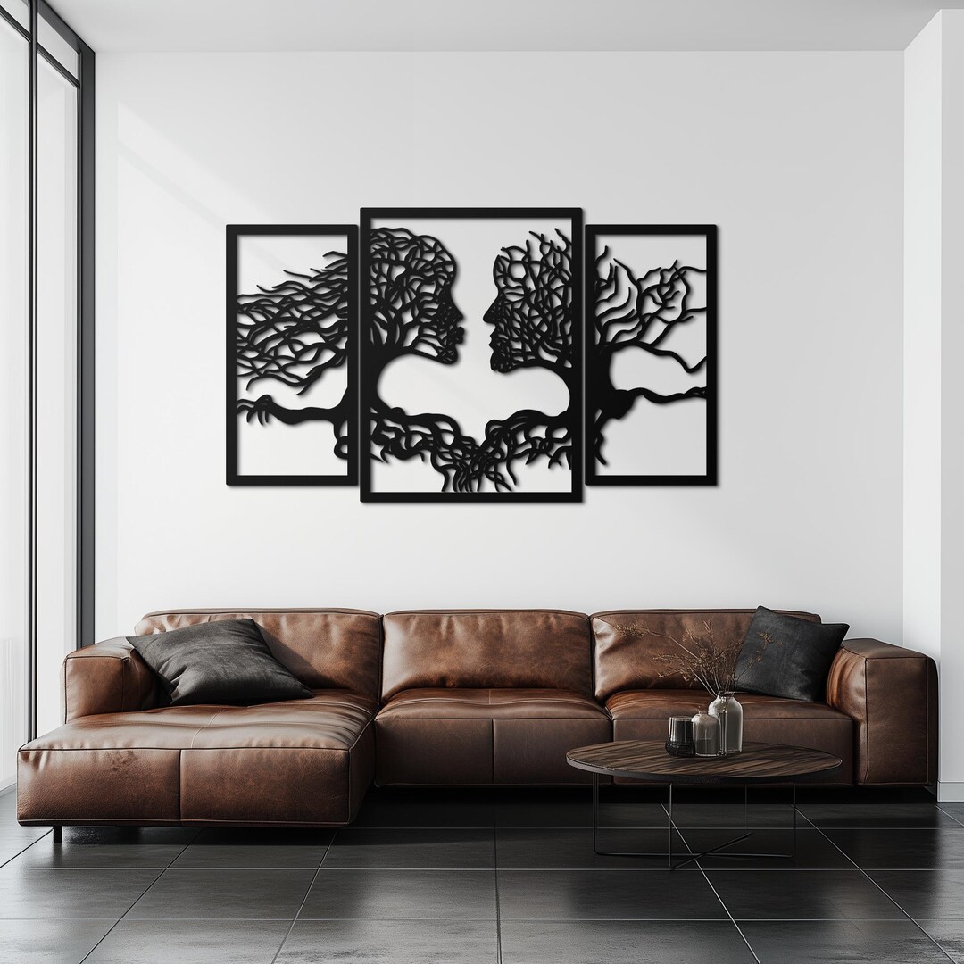 Tree of Life Metal Wall Art – Black Metal Tree Silhouette Decor ...