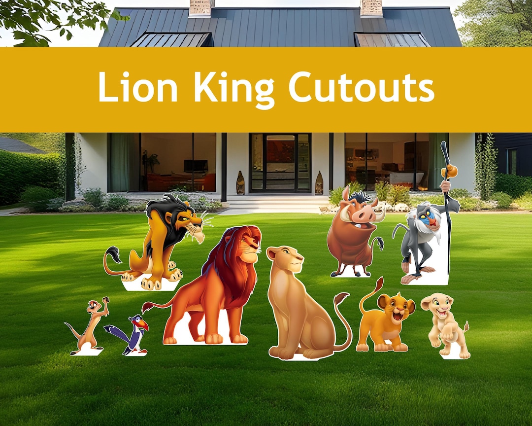 Lion King Big Cutouts, Yard Art, Birthday Decor, Outdoor Sign ...