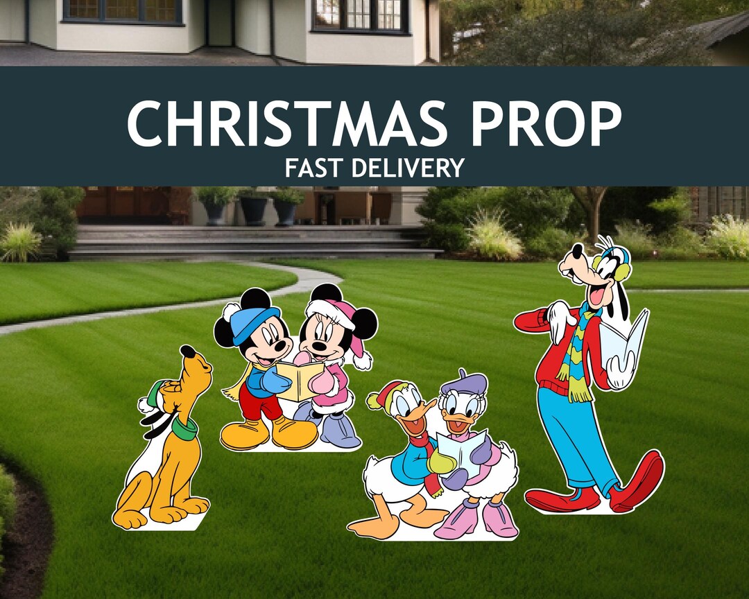 Christmas Mickey Mouse and Friends Caroling Set Big Cutouts, Outdoor ...