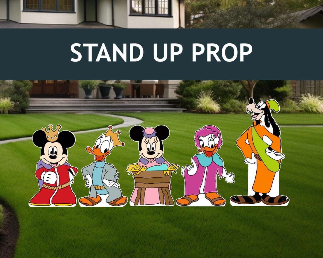 Mickey Mouse Nativity Set Big Cutouts, Outdoor Decor, Lawn Sign ...