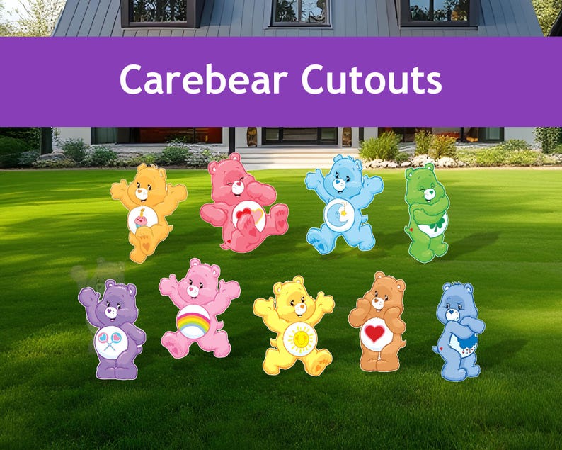Care Bears Big Cutout, Care Bears Decor, Lawn Sign, Birthday, Yard ...