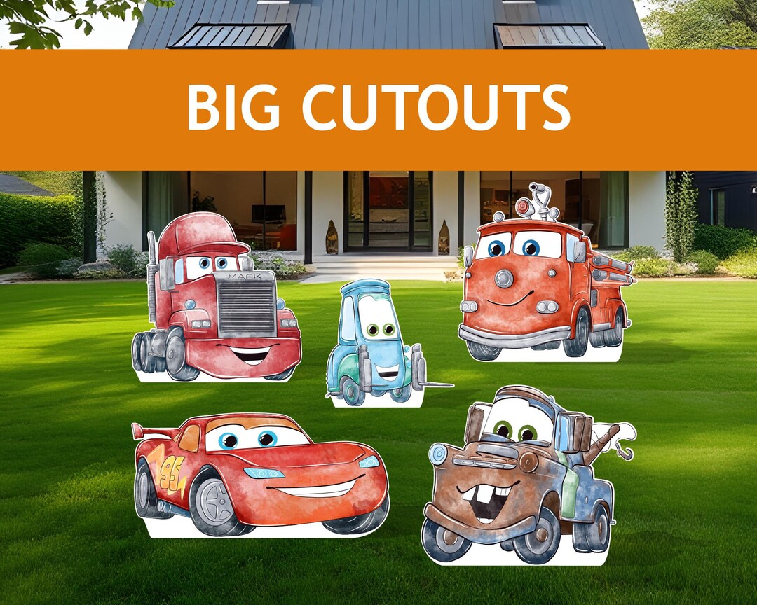 Cars Cutout Decorations, Cars Cutouts, Racecar Party, Centerpieces ...