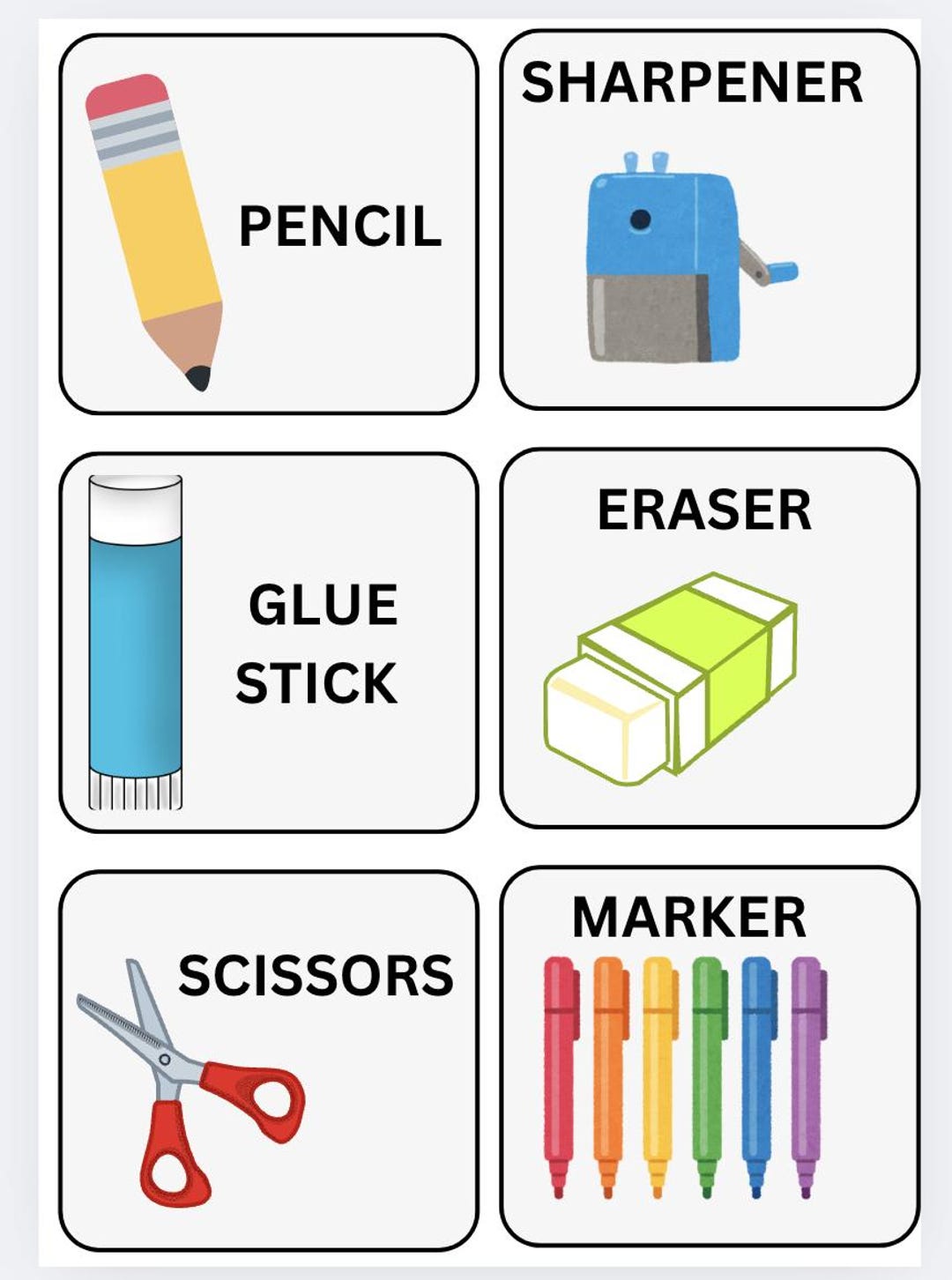 Classroom Equipment Signs | Printable Student Labels | School Supplies ...