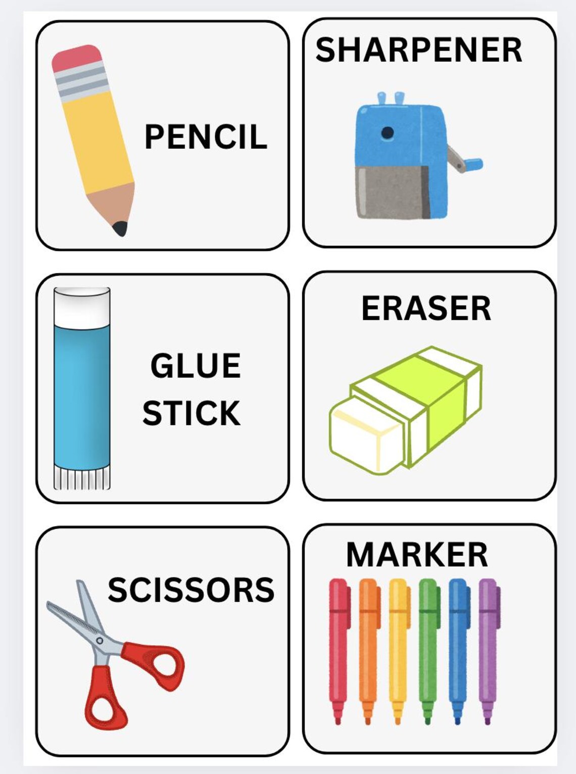 Classroom Equipment Signs | Printable Student Labels | School Supplies ...