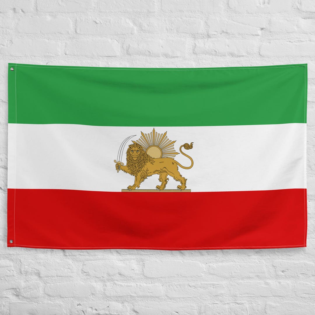 Shir O Khorshid Lion and Sun Wall Flag - Persian Heritage Emblem Decor ...