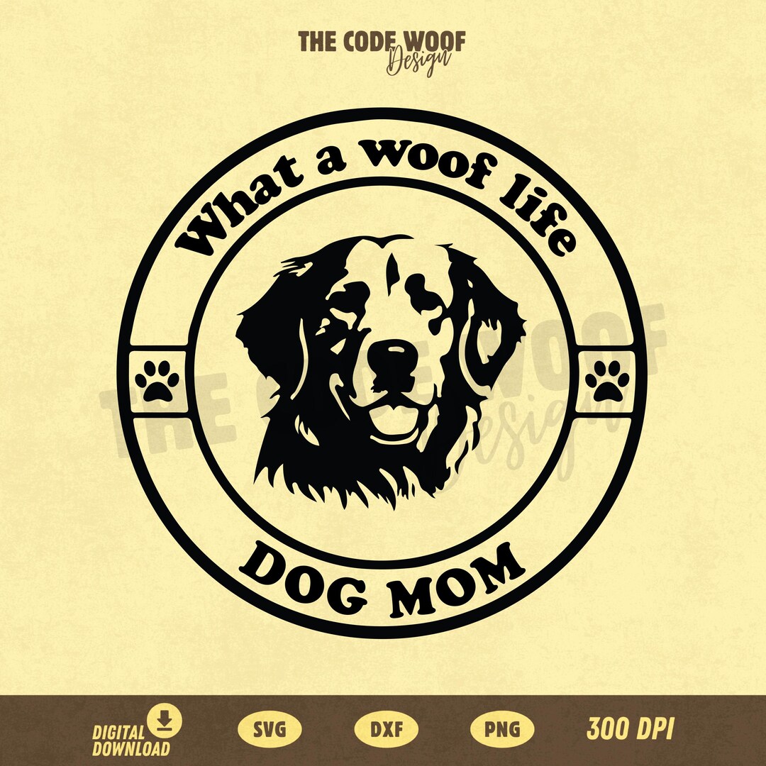 Golden Retriever Mom SVG, Dog Mom Logo, Dog Logo PNG, DXF, Clipart ...