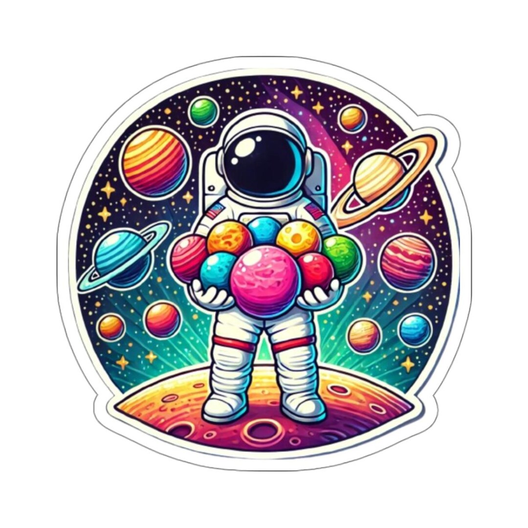 Cosmic Astronaut Kiss-cut Stickers Vinyl Space Stickers for Laptops ...
