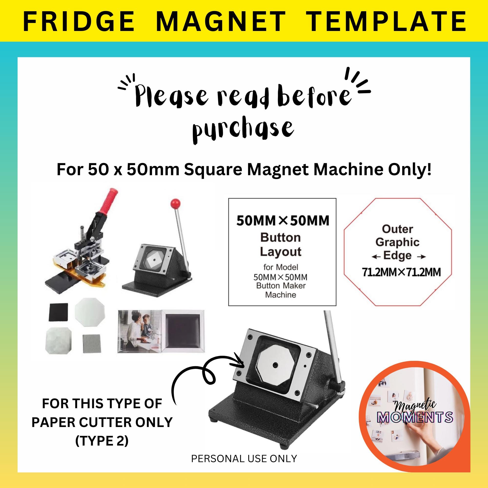 2" X 2" [MACHINE] Square Magnet Template (CUTTER TYPE 2) (8 Photos ...