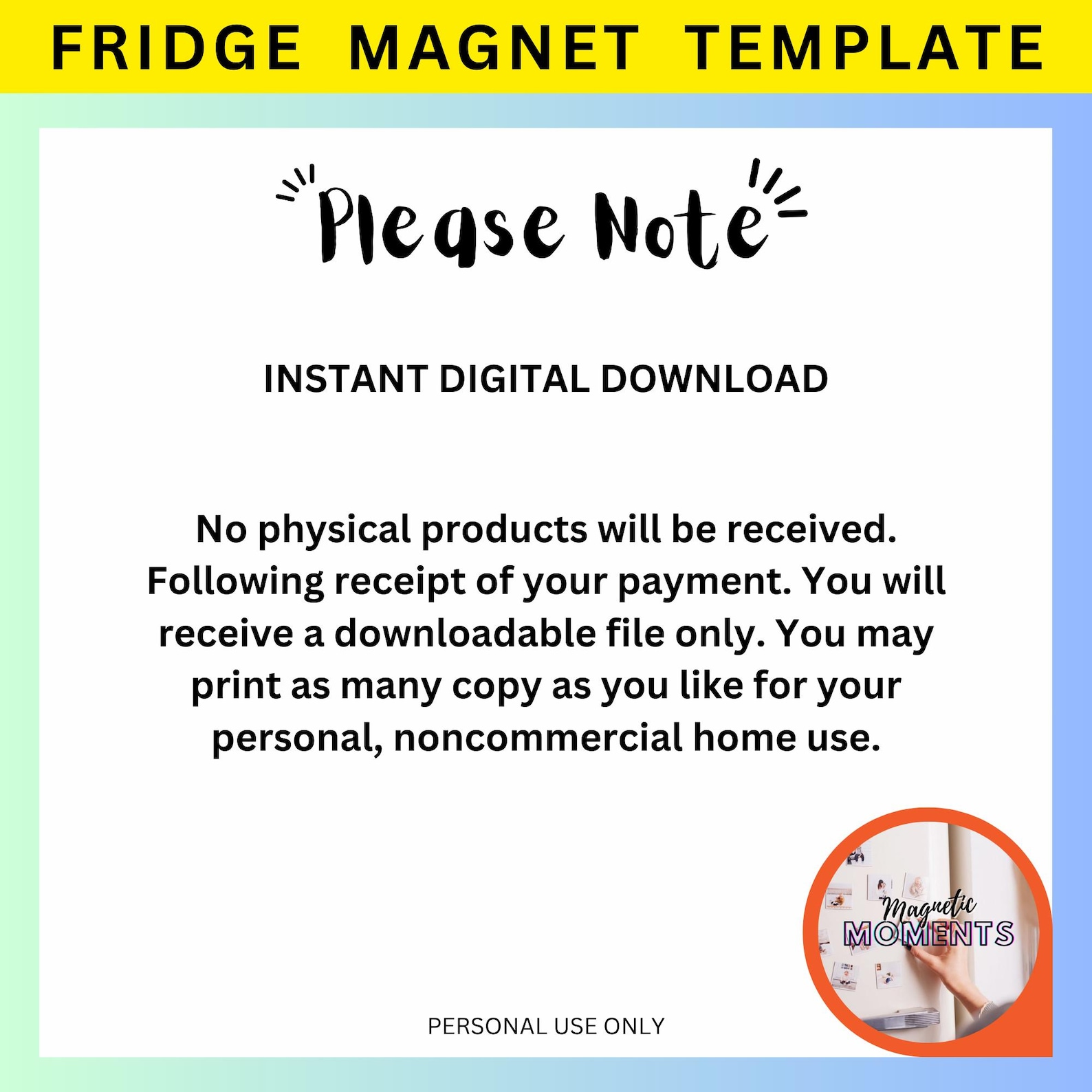 2" X 2" Square Magnet Template [with Cutting Guideline] - Etsy