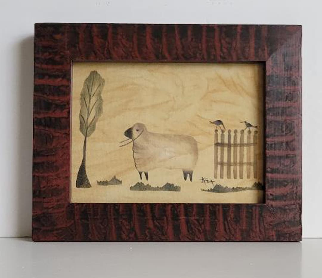 Ann Rea Theorem Painting sheep With Birds Original Art Oils on Velvet ...