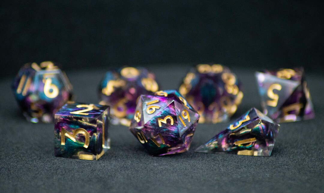 Arcane Elixir - Premium Handmade Sharp Edge Polyhedral Resin Art Dice ...