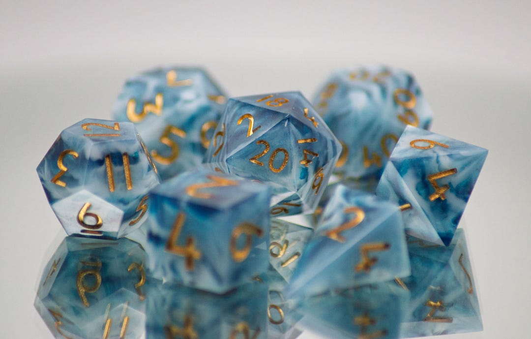 Tempest Caller - Premium Handmade Sharp Edge Polyhedral Resin Art Dice ...