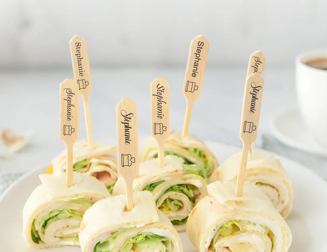 Custom Engraved Food Picks/birthday Wooden Drink Stirrers/name Wooden ...