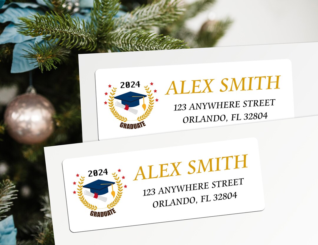 Custom Graduation Return Address Label Grad Party Invitation Address ...