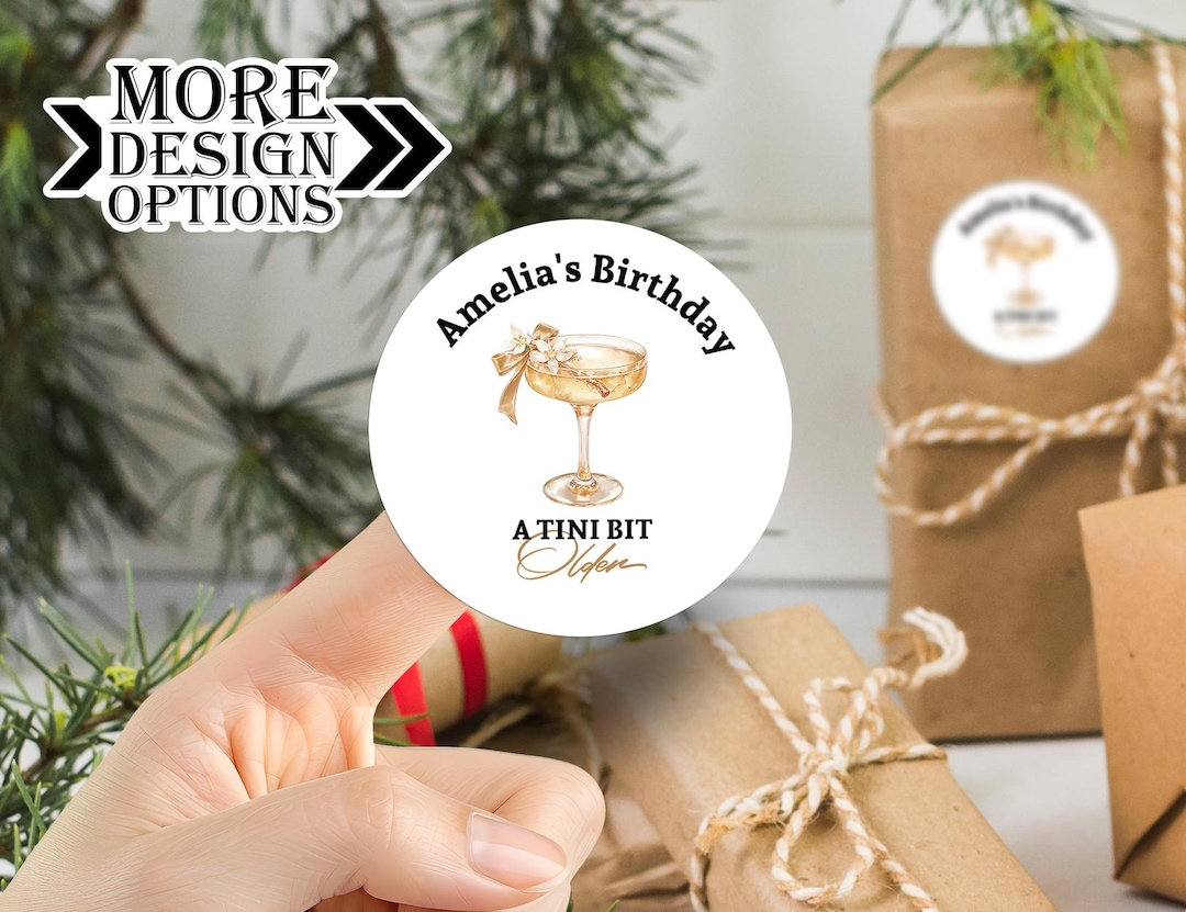 Custom Birthday Tags for Tini Birthday Theme/personalized Birthday Gift ...