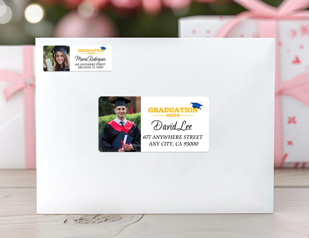 Custom Photo Graduation Return Address Labels/graduation Address Labels ...