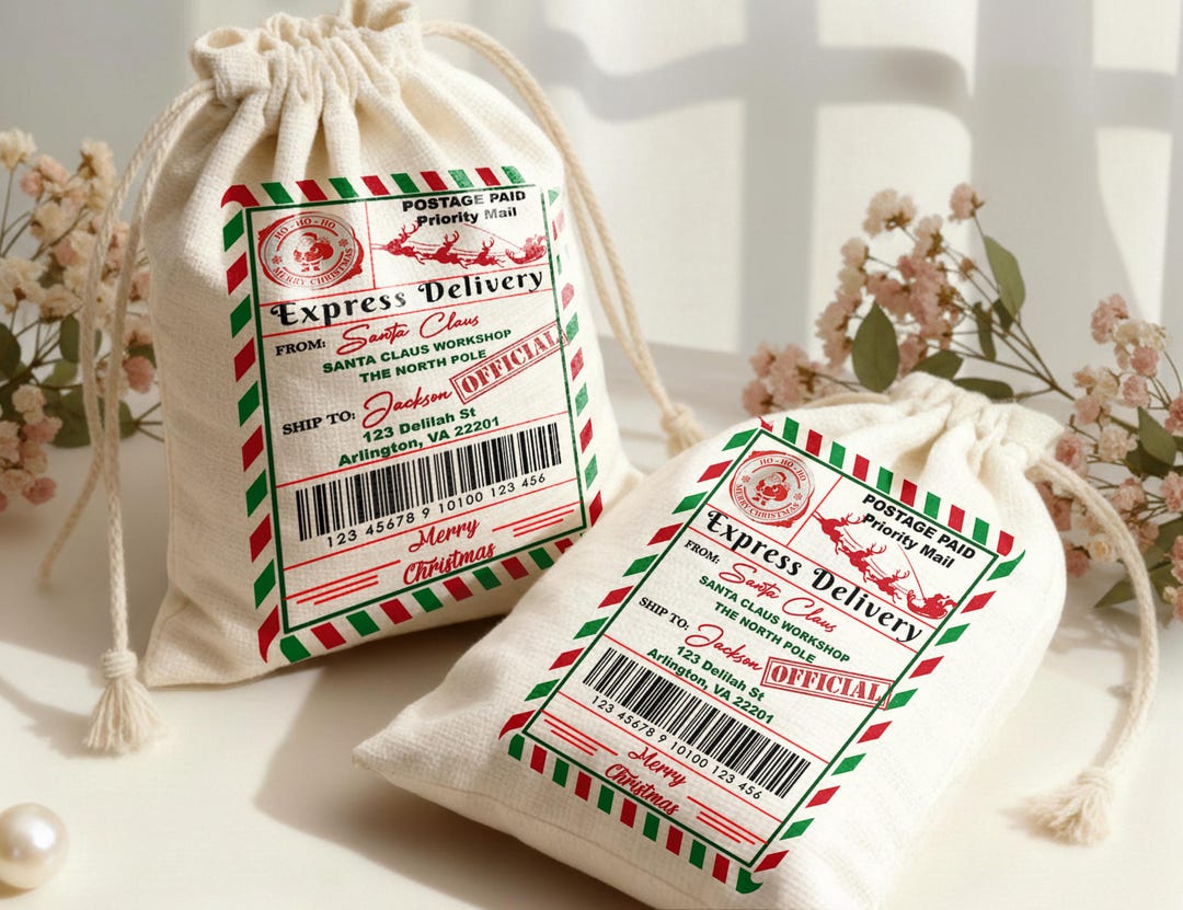 Santa’s Official Priority Mail Sack – Christmas Gift Bag for Kid ...