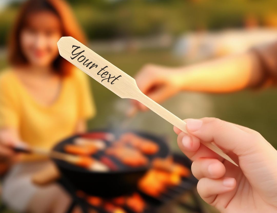 Palillos para barbacoa o comida, palillos de bambú grabados, palillos ...